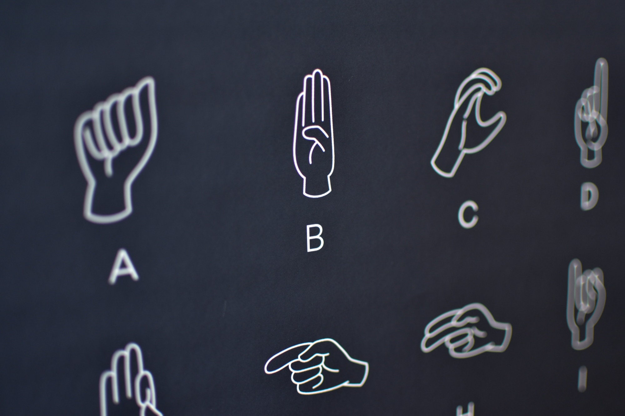 Sign Language Alphabet Black & White / Nursery Decor / Playroom Wall ...