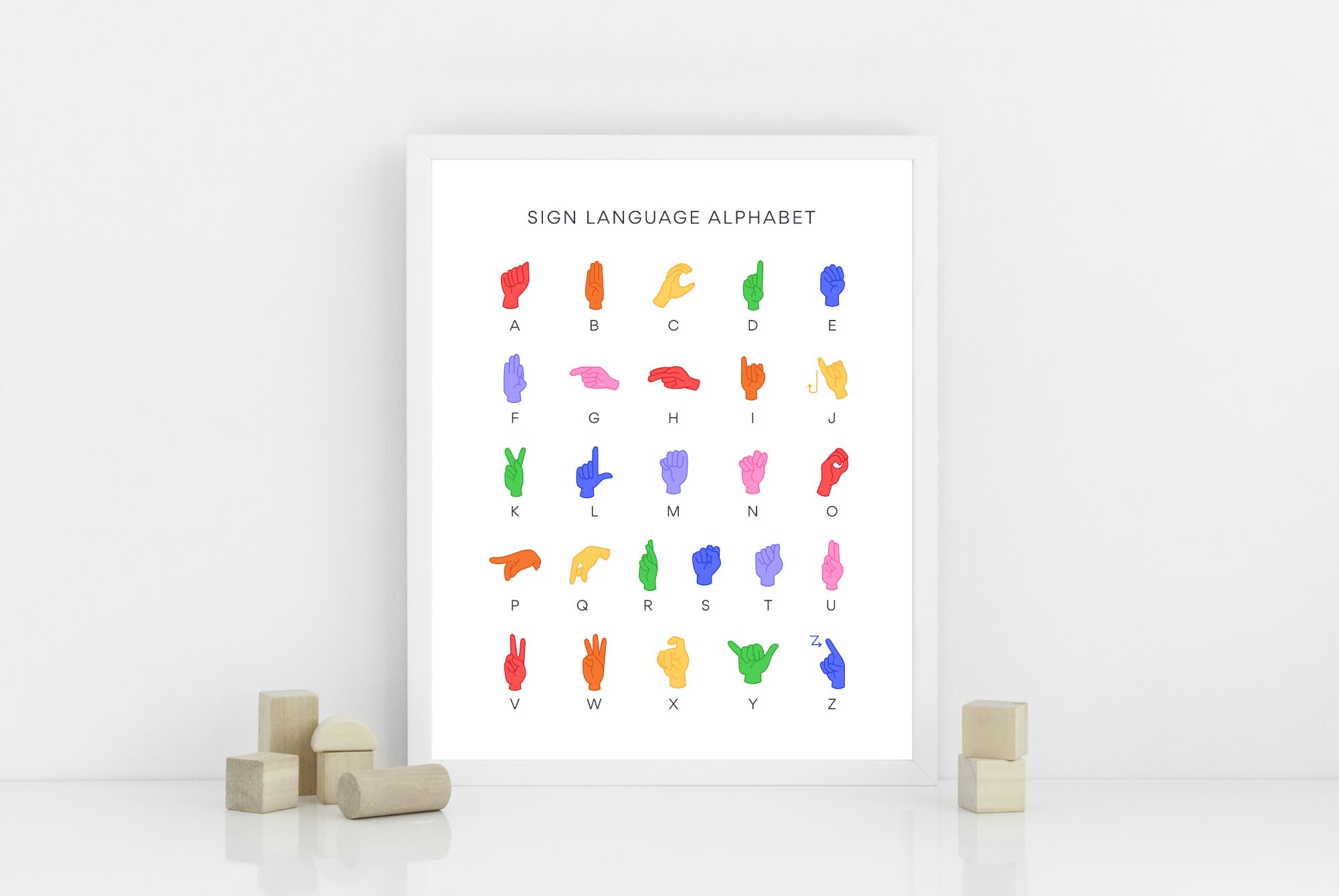 Sign Language Alphabet Rainbow / Nursery Decor / Playroom Wall - Etsy