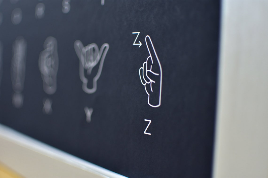 Sign Language Alphabet Black & White / Nursery Decor / | Etsy