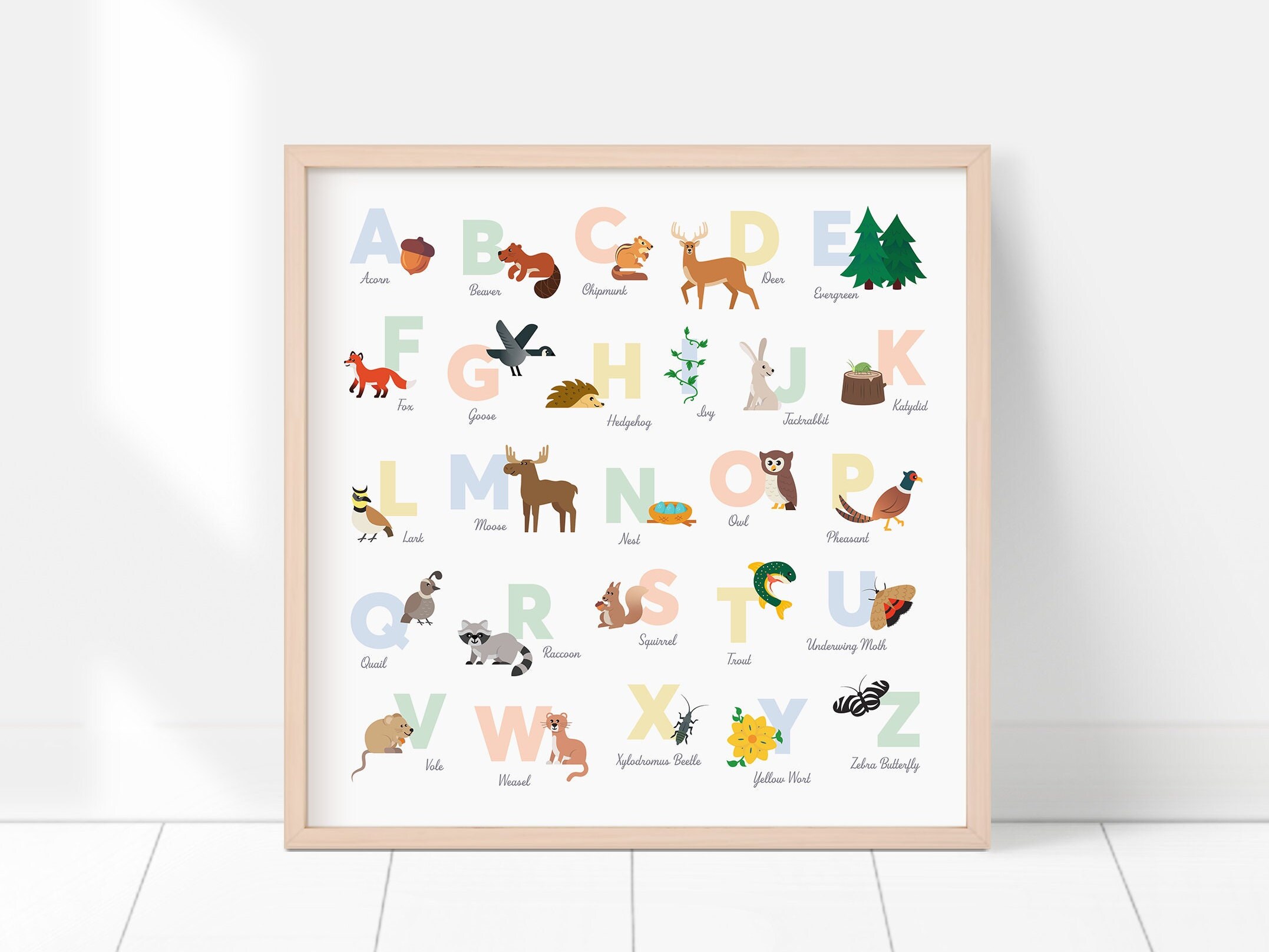 Digital Download Woodland Animal Alphabet / Nursery Decor / - Etsy