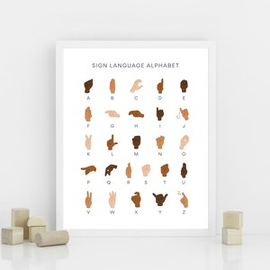 Digital Download Sign Language Alphabet Diversity / Nursery Decor ...