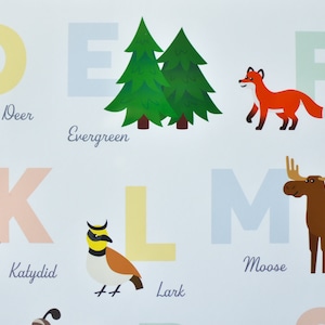 Woodland Animal Alphabet / Nursery Decor / Hunter Baby / Playroom Wall ...