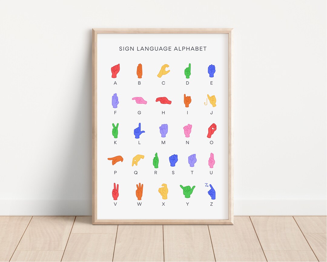 Sign Language Alphabet Rainbow / Nursery Decor / Playroom Wall Art ...