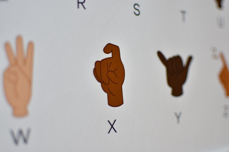 Sign Language Alphabet Diversity / Nursery Decor / Playroom | Etsy