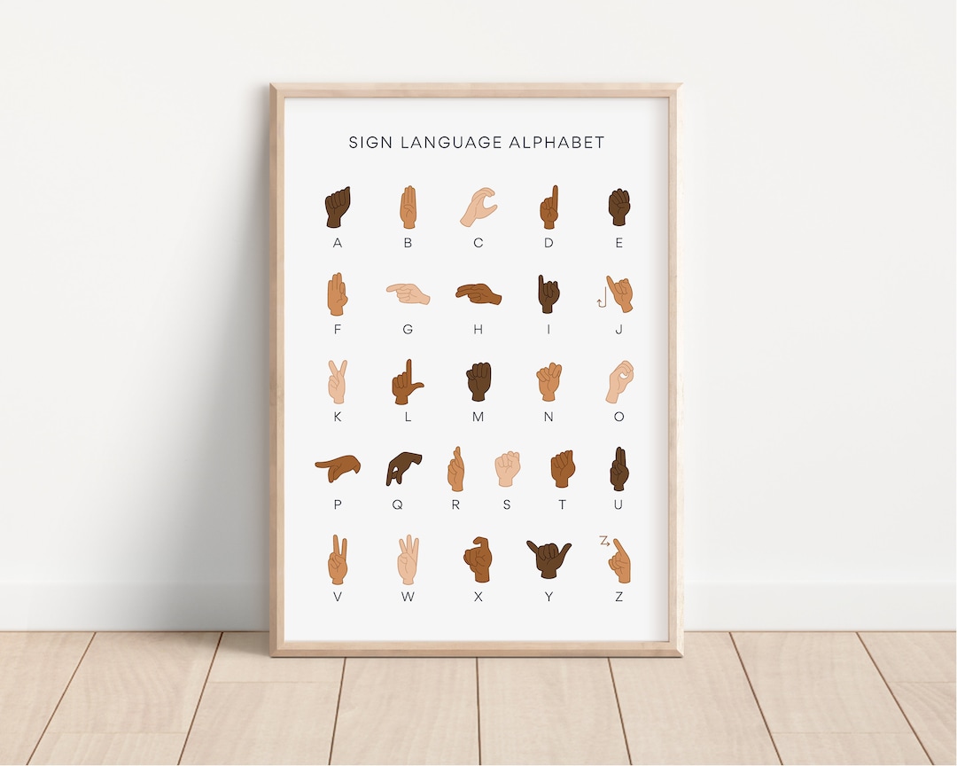 Sign Language Alphabet Diversity / Nursery Decor / Playroom Wall Art ...