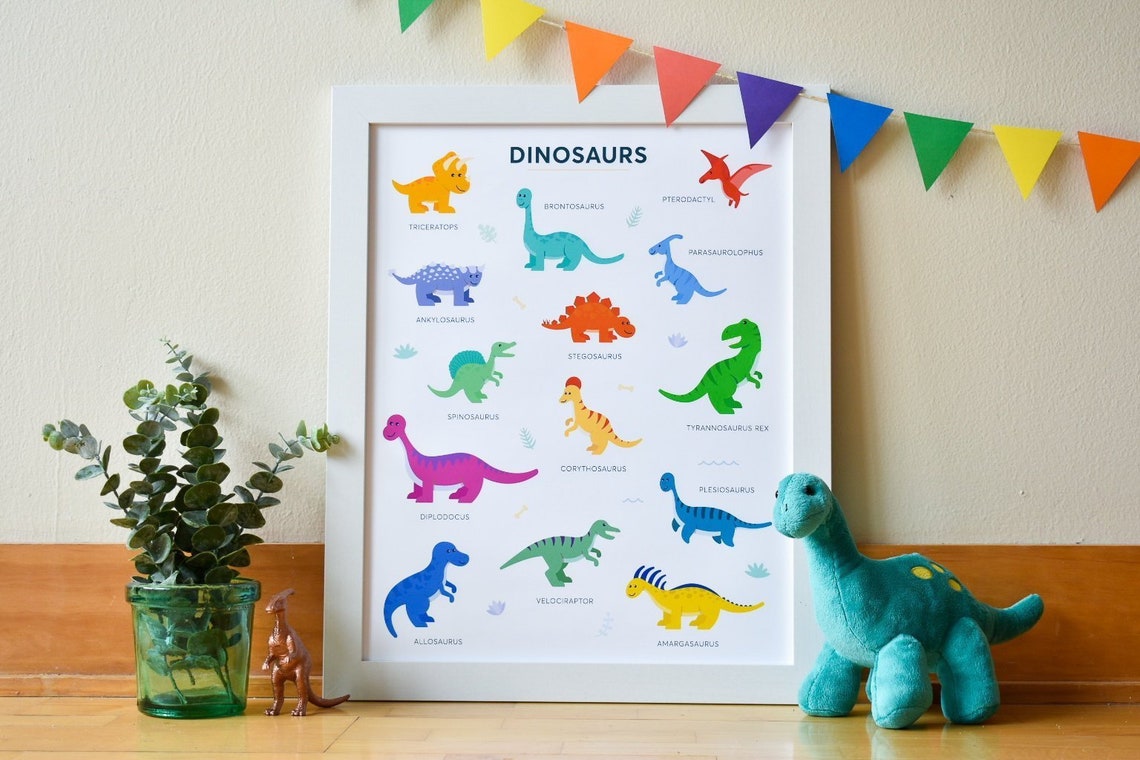Dinosaur Poster / Nursery Decor / Playroom Wall Art / Dinosaur - Etsy