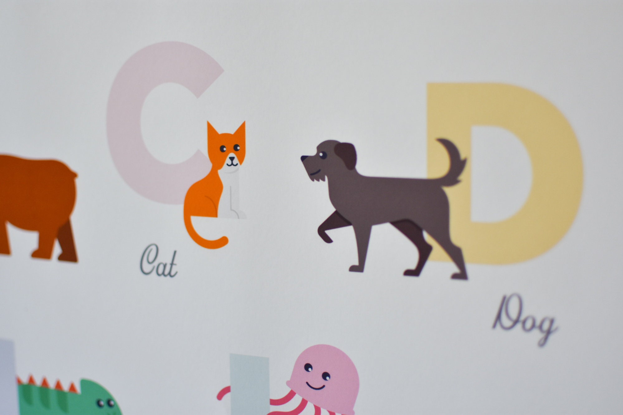 Animal Alphabet / Nursery Decor / Playroom Wall Art / Baby Alphabet ...