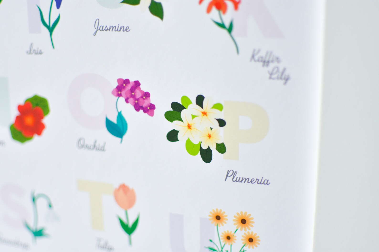 Flower Alphabet Square / Nursery Decor / Playroom Wall Art / Baby Girl ...