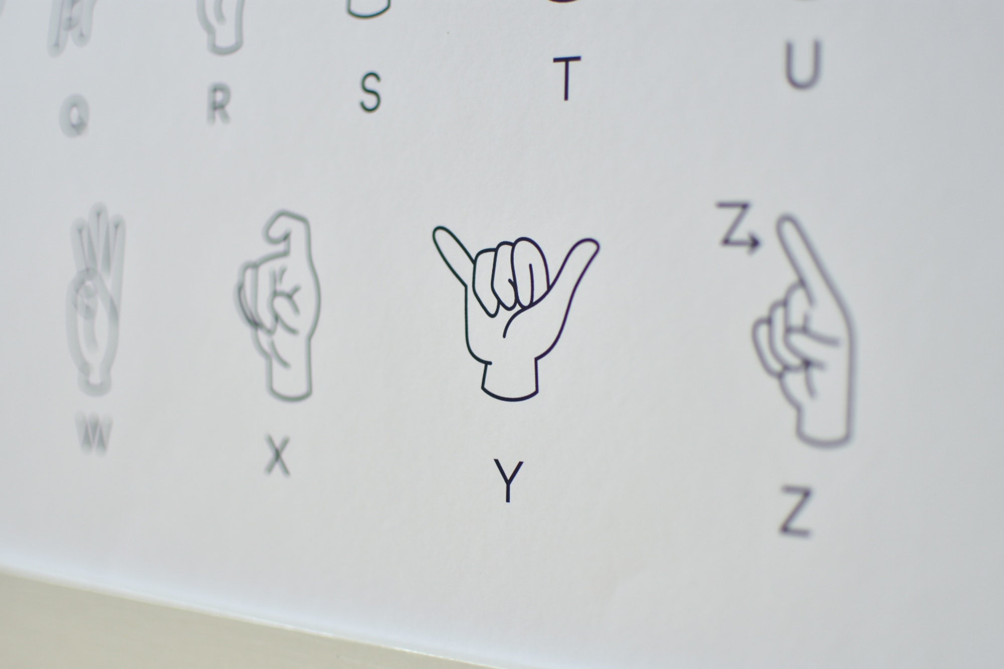 Sign Language Alphabet / Nursery Decor / Playroom Wall Art / | Etsy