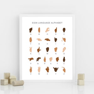 Sign Language Alphabet Diversity / Nursery Decor / Playroom Wall Art ...