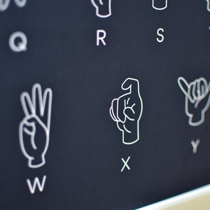 Sign Language Alphabet Black & White / Nursery Decor / Playroom Wall ...