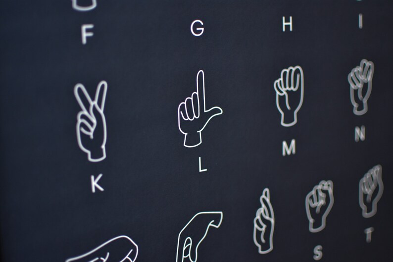 Sign Language Alphabet Black & White / Nursery Decor / | Etsy