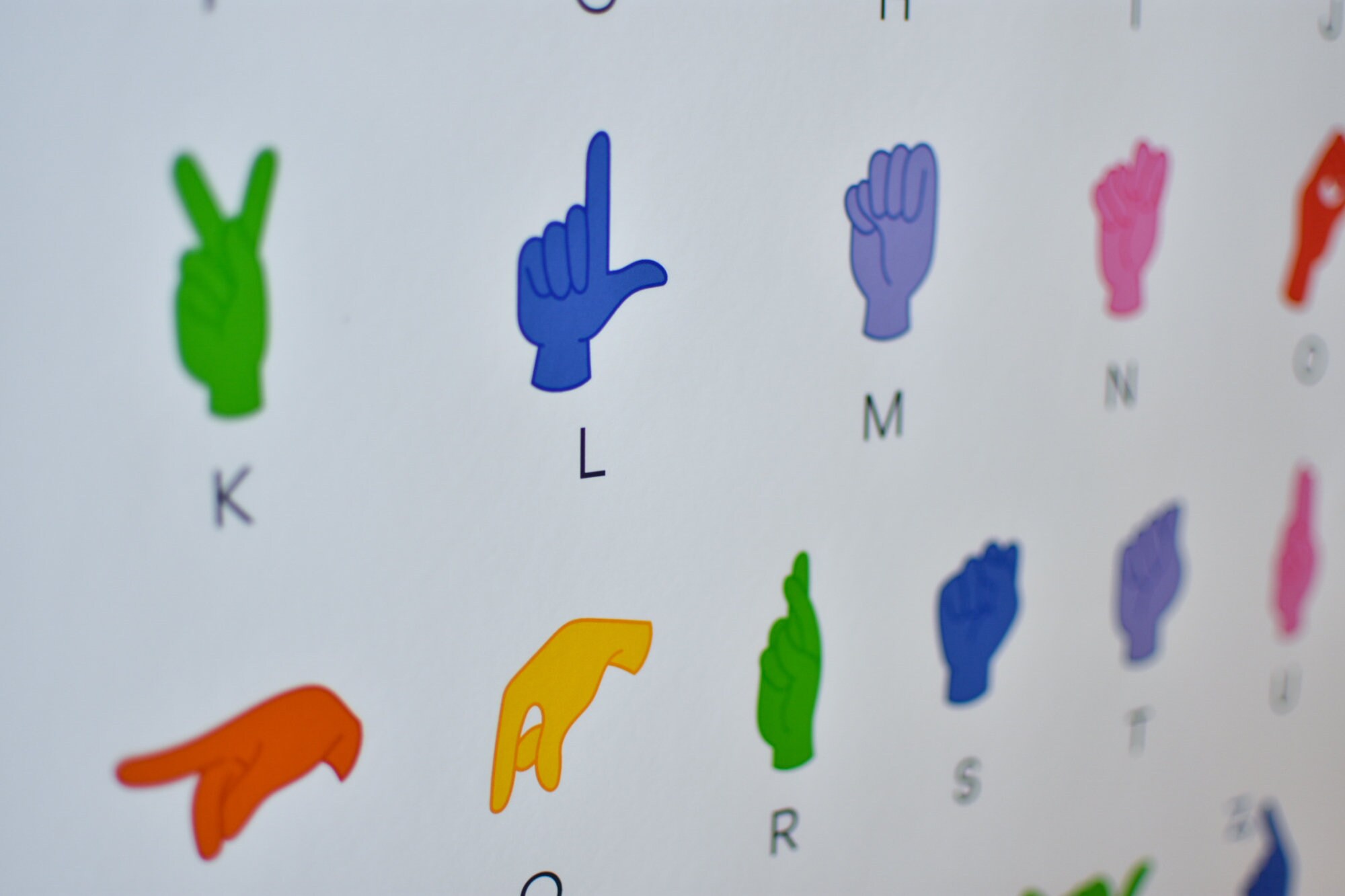 Sign Language Alphabet Rainbow / Nursery Decor / Playroom Wall - Etsy