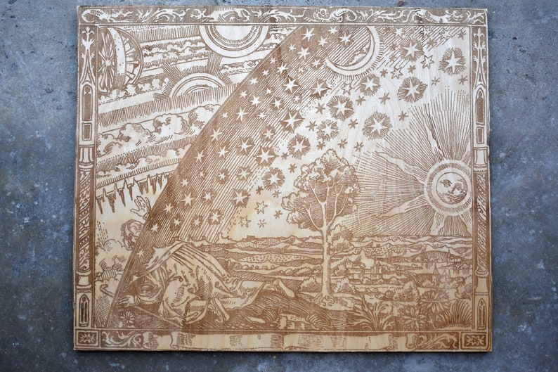 Alchemy Flammarion Wood Engraving | Etsy