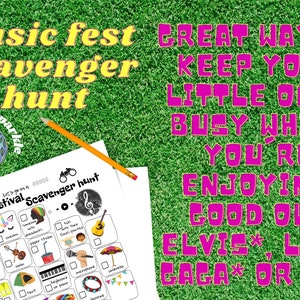 SCAVENGER HUNT Music Festival, Fun Activity, Printable, Game for Kids ...