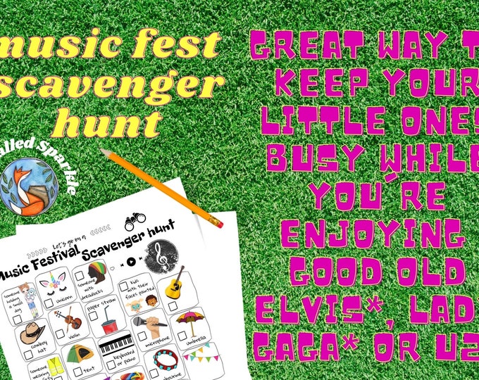 SCAVENGER HUNT Music Festival, Fun Activity, Printable, Game for Kids ...