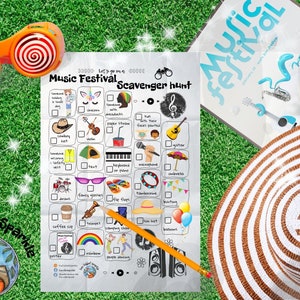 SCAVENGER HUNT Music Festival, Fun Activity, Printable, Game for Kids ...