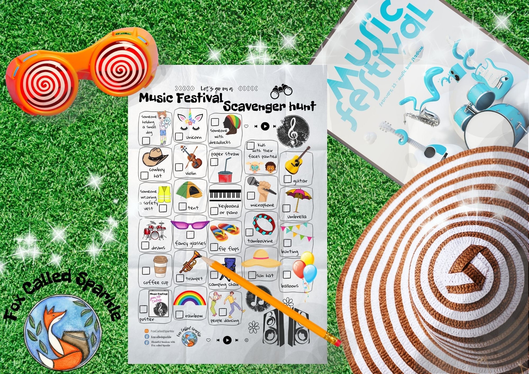 SCAVENGER HUNT Music Festival, Fun Activity, Printable, Game for Kids ...