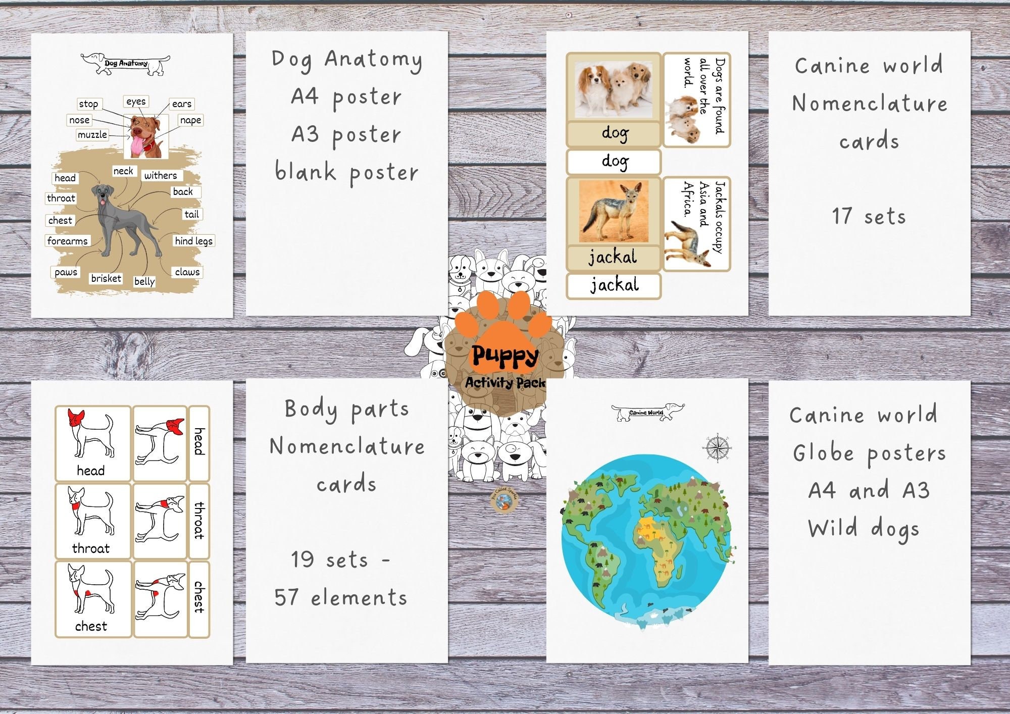 Puppy & Canine Activity Printable Pack, Bundle, Homeschool, Montessori ...