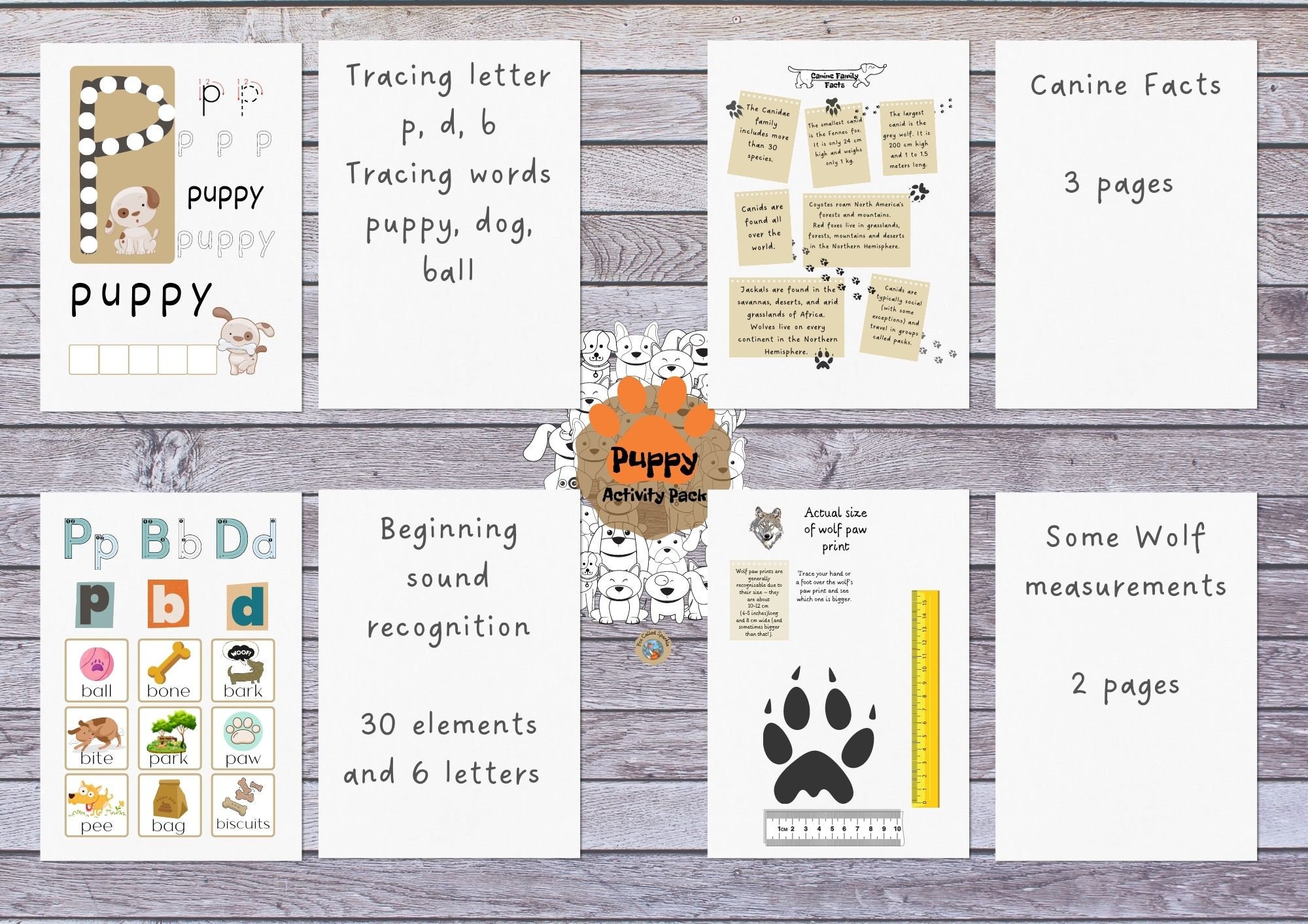 Puppy & Canine Activity Printable Pack, Bundle, Homeschool, Montessori ...