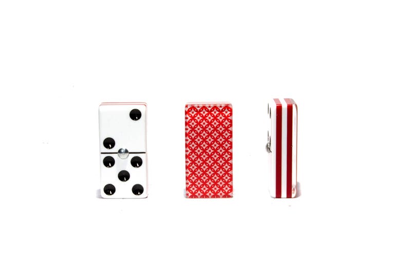 Jumbo Domino Double Six Cards Style Red 5 Coats 100% | Etsy