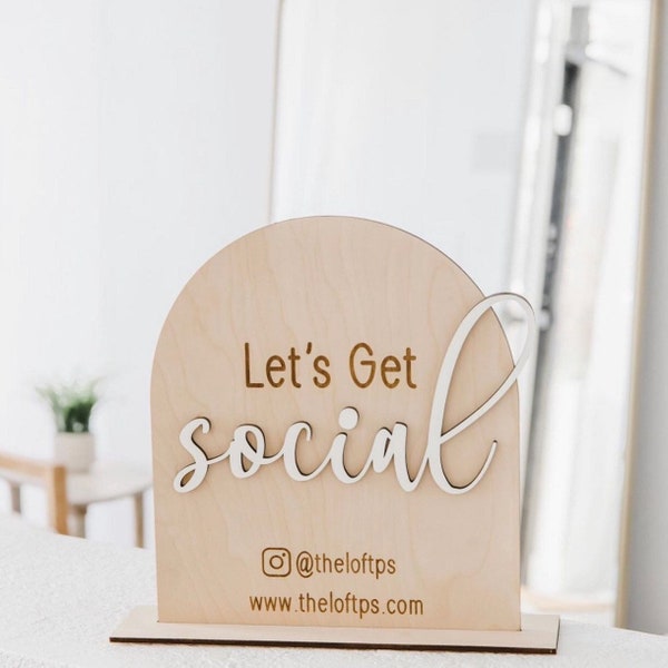 Lets Get Social Sign - Etsy