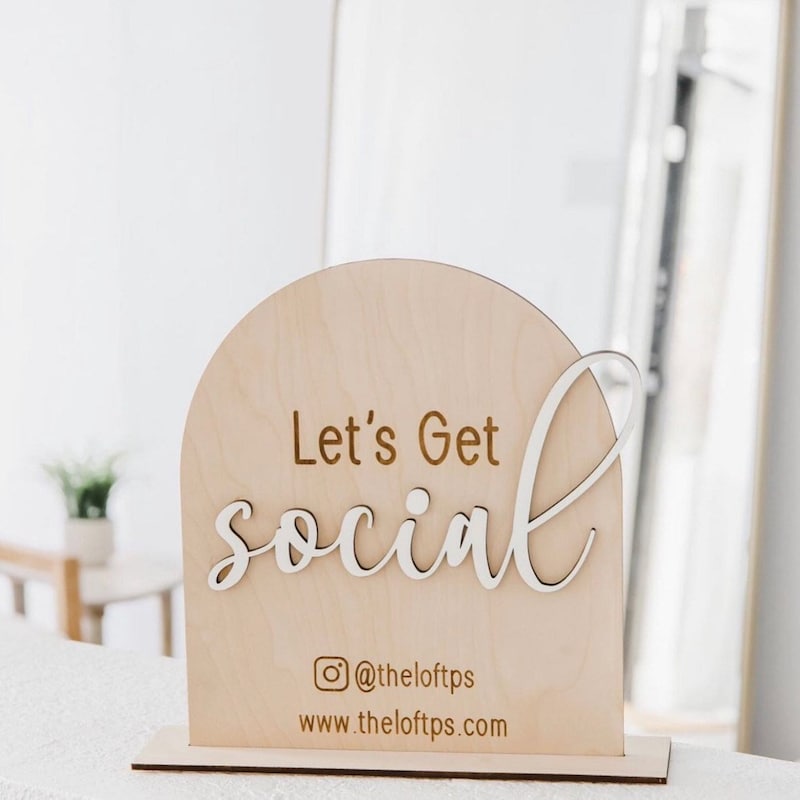 Lets Get Social Sign - Etsy