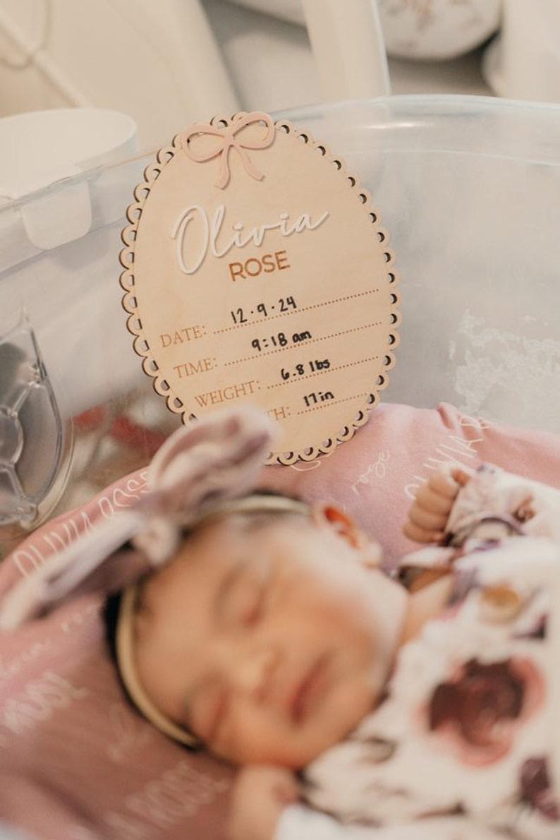 Custom Baby Arrival Sign: Wooden Birth Stats Keepsake - Etsy