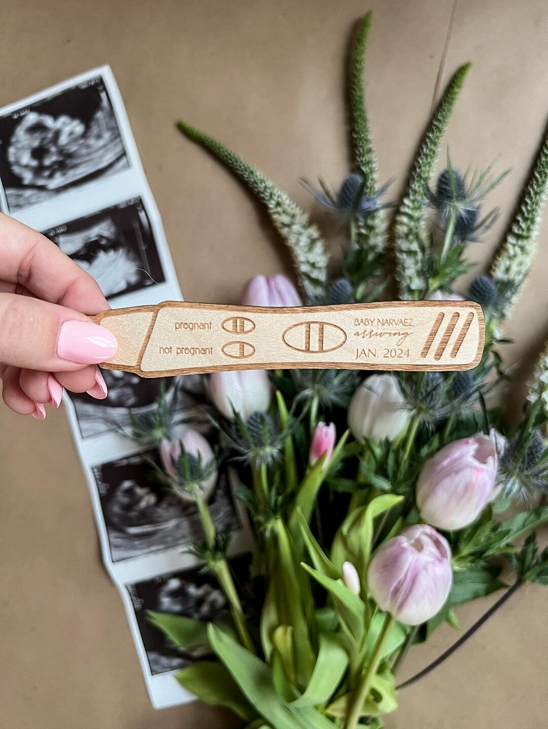 Wooden Pregnancy Announcement: Keepsake Pregnancy Stick - Etsy