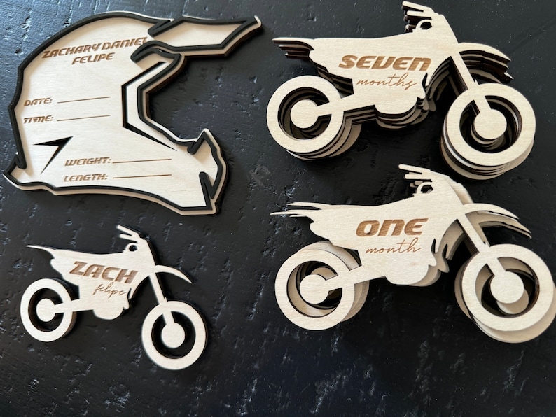 Dirt Bike Milestone Markers: Wooden Photo Prop Set - Etsy