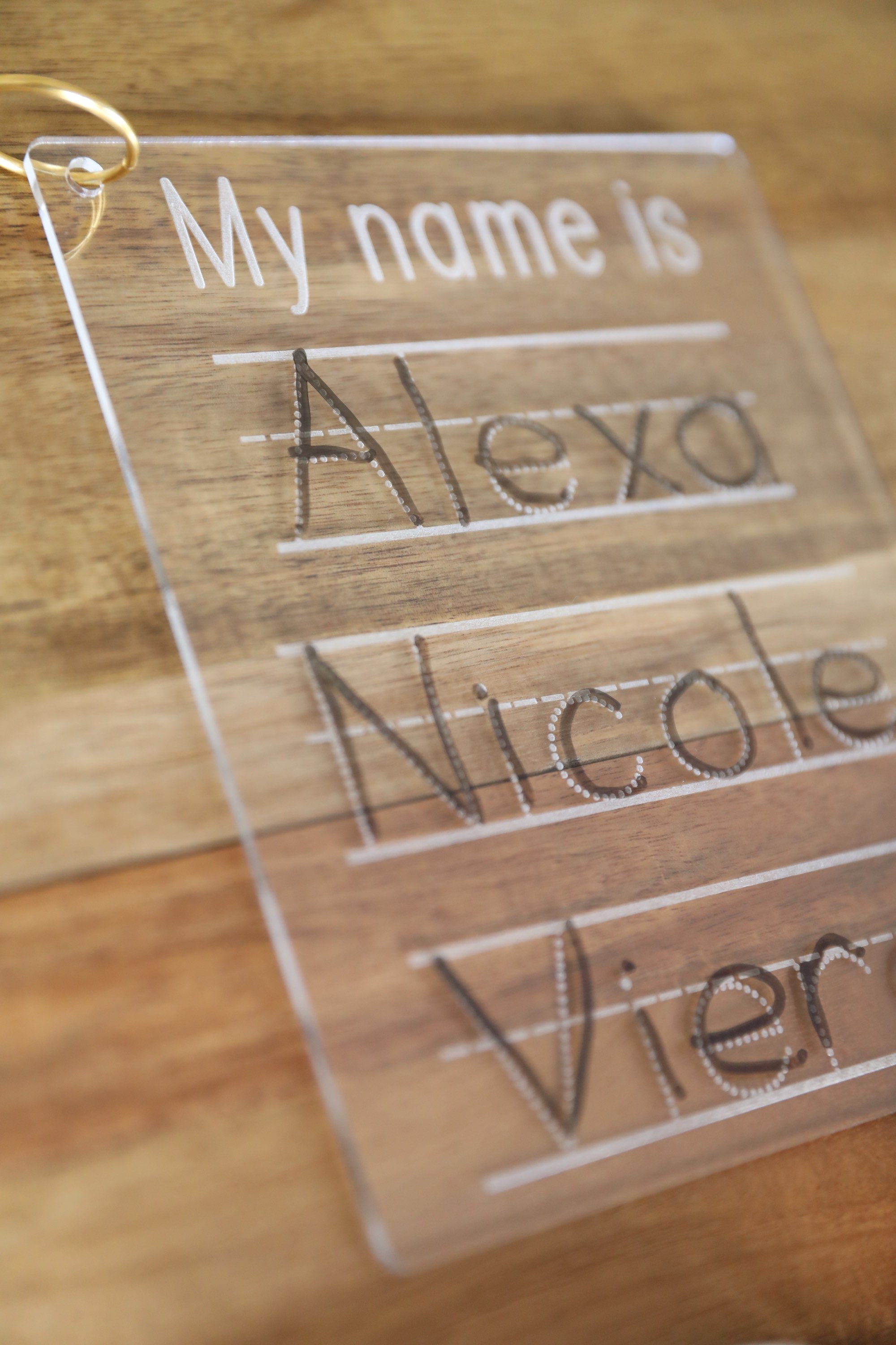 Name Tracing Name Tracing Practice Acrylic Tracing Boards - Etsy