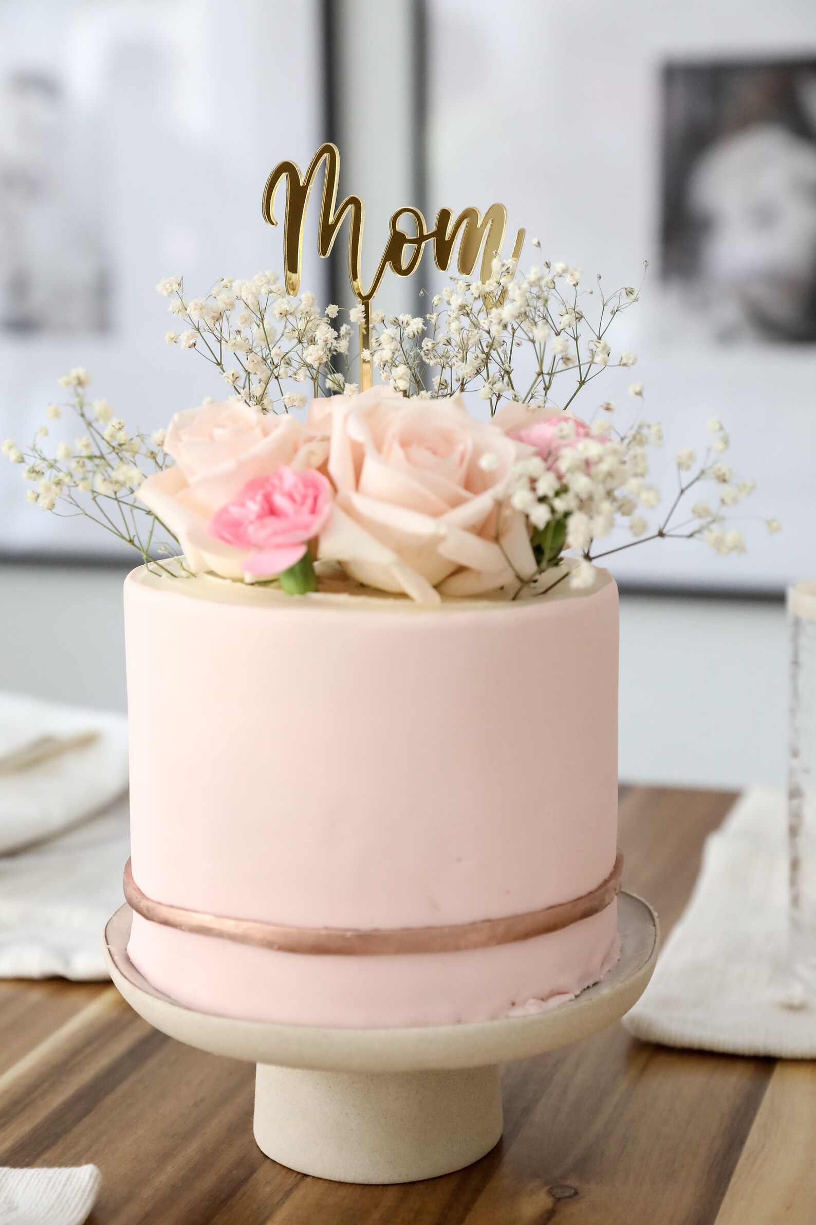 Mom Acrylic Cake Topper Mothers Day Cake Topper Party - Etsy
