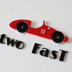 Two Fast Cake Topper | Race Car Topper | Party Decor | Acrylic Topper ...