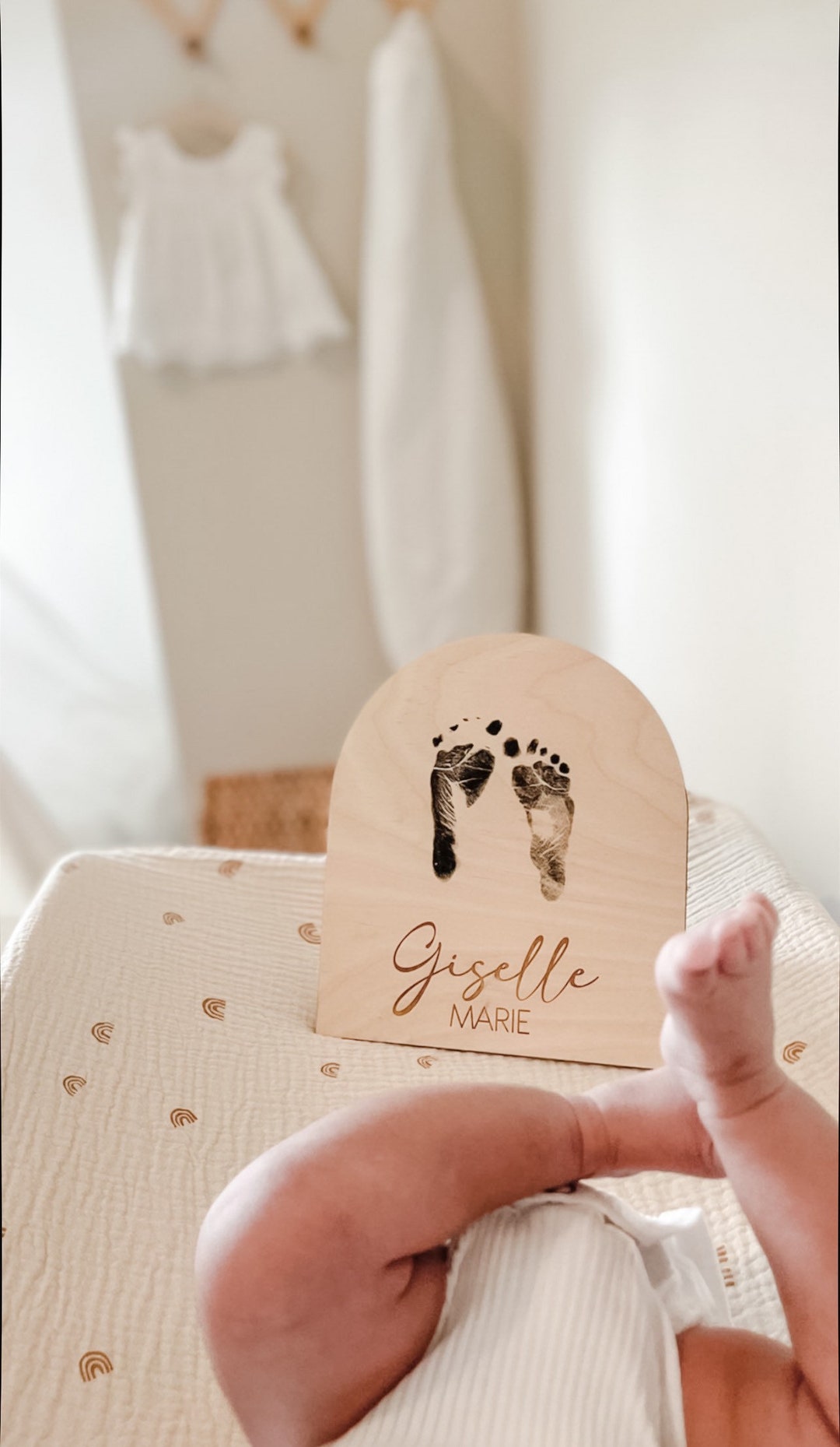 Baby Footprint Sign | Newborn Footprint | Birth Announcement | Photo ...
