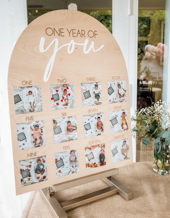 One Year of You Milestone Wooden Sign First Birthday - Etsy