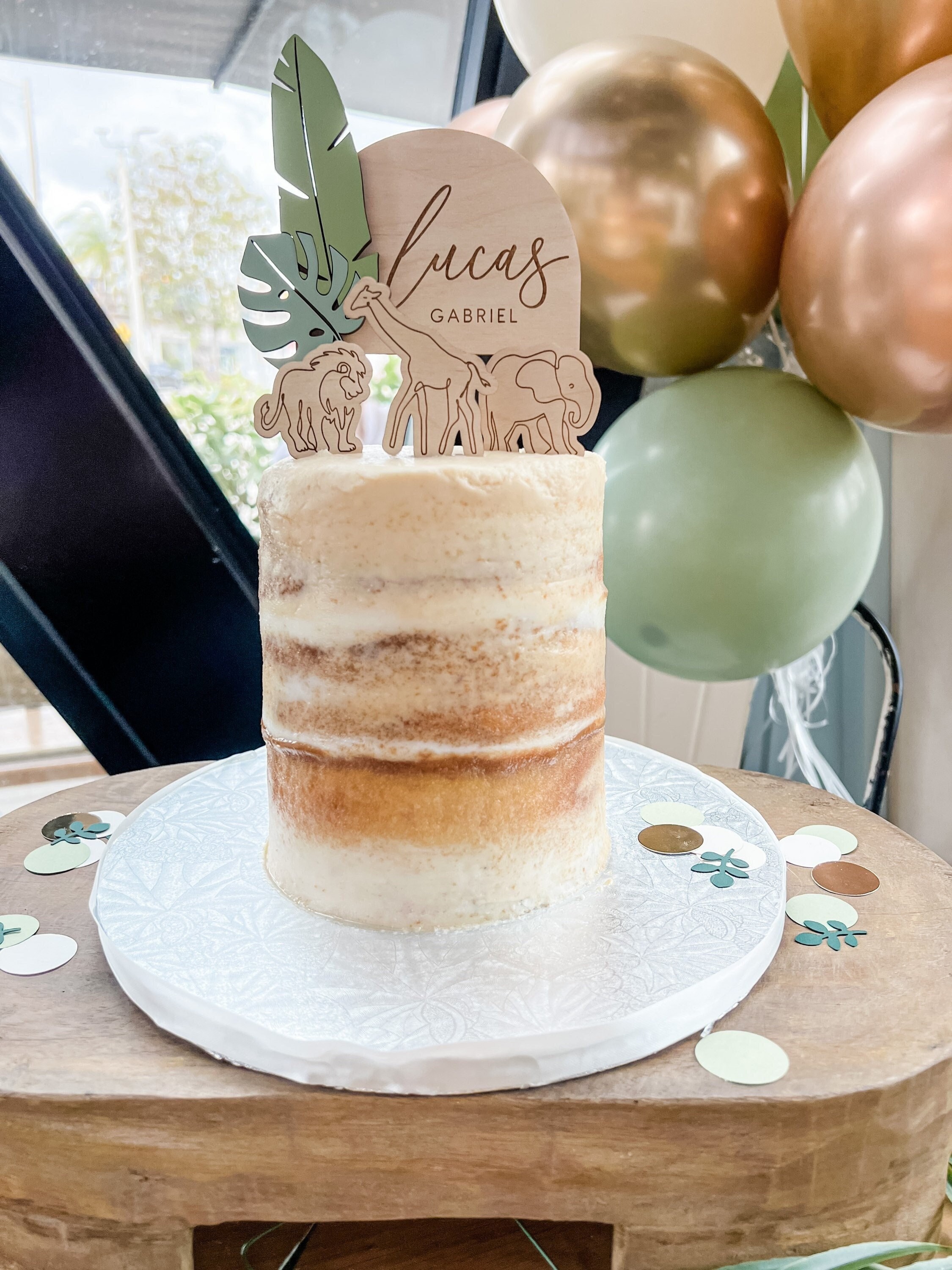 Safari Theme Customized Safari Cake Topper Engraved Cake - Etsy