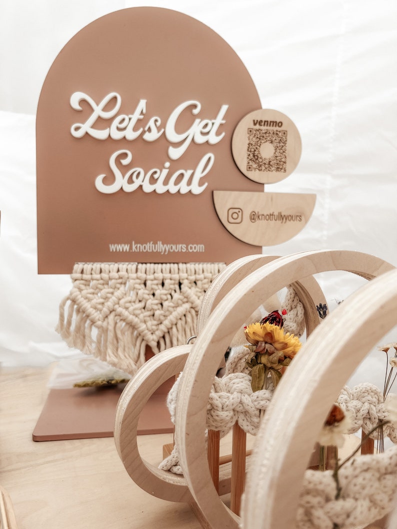 Lets Get Social Sign Business Sign Lets Connect | Etsy