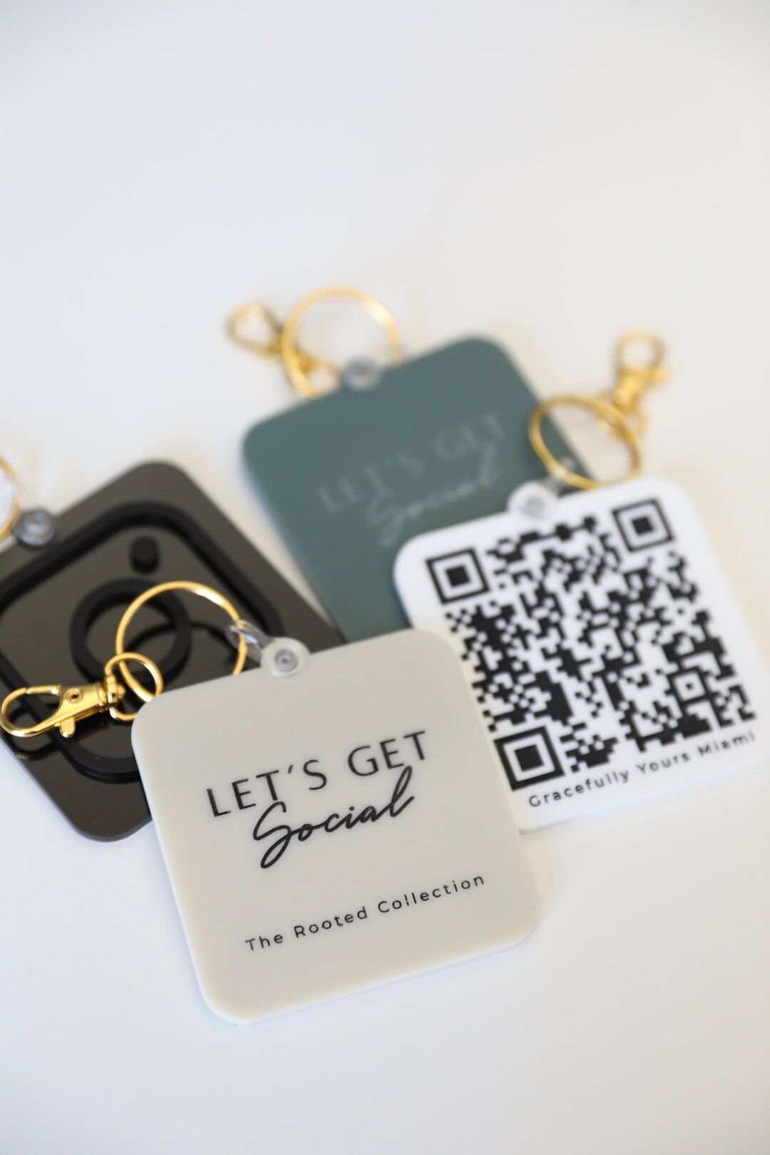 Personalized QR Code Acrylic Keychain: Business Marketing - Etsy
