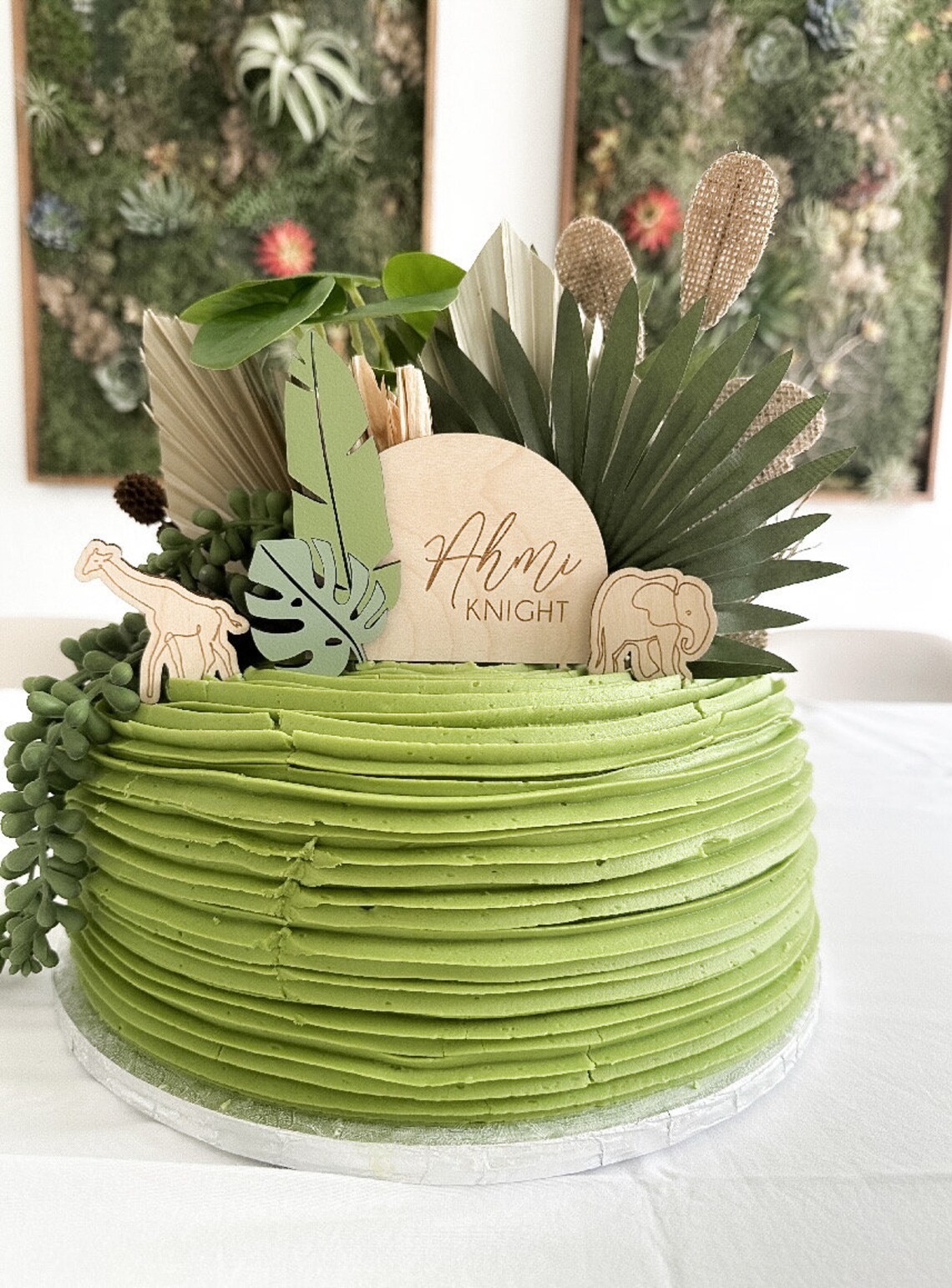 Safari Theme Customized Safari Cake Topper Engraved Cake - Etsy