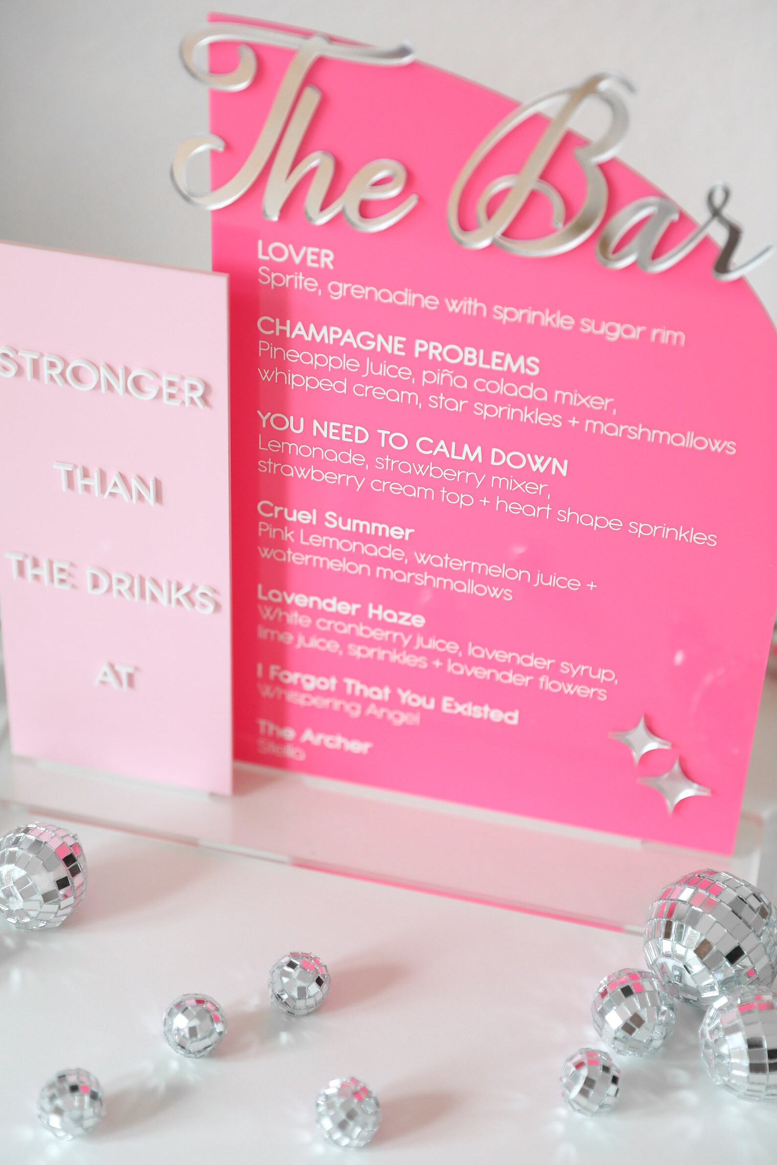 Acrylic Drink Menu: Swiftie Theme Party Decor - Etsy