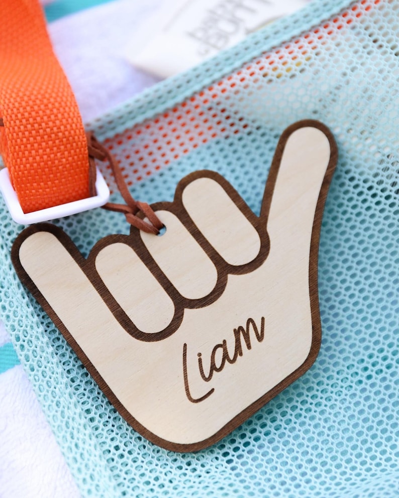 Personalized Shaka Wood Bag Tag - Beach Accessories | the Big One ...