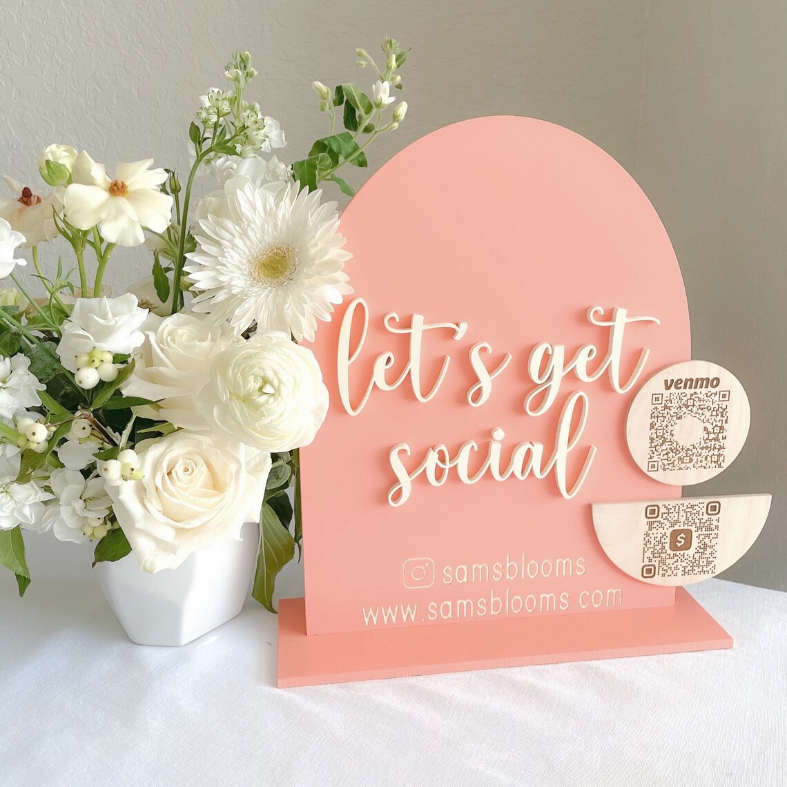 Lets Get Social Sign Business Sign Lets Connect | Etsy