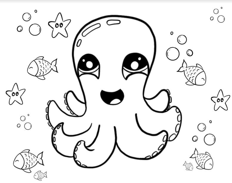 Cute Octopus Coloring Page