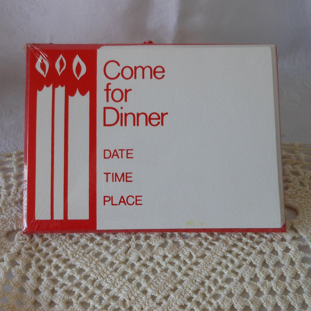 Vintage MCM Design Dinner Invitations Hand Screened 10 Cards With ...