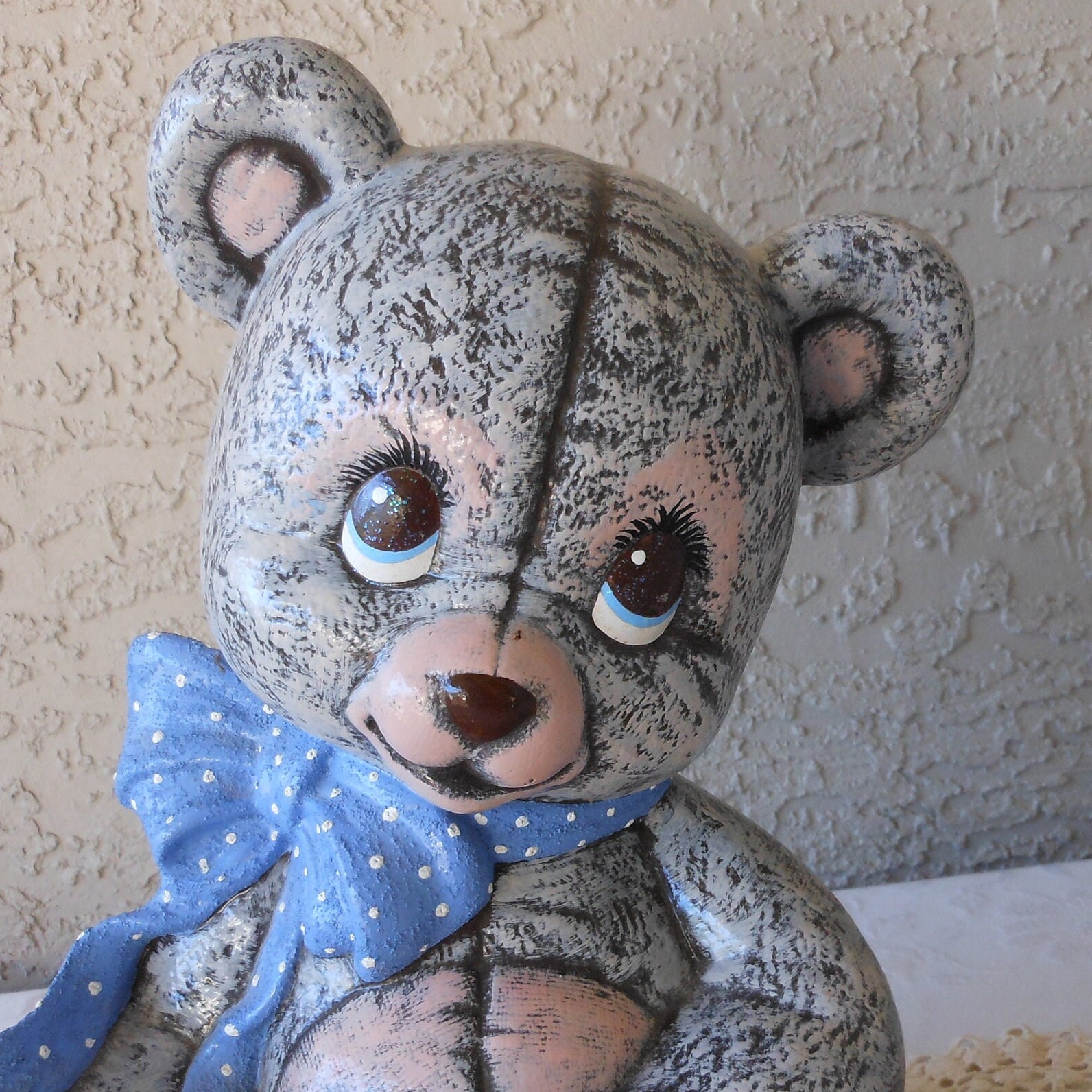 Vintage Handmade Ceramic Teddy Bear Baby Room Decor - Etsy