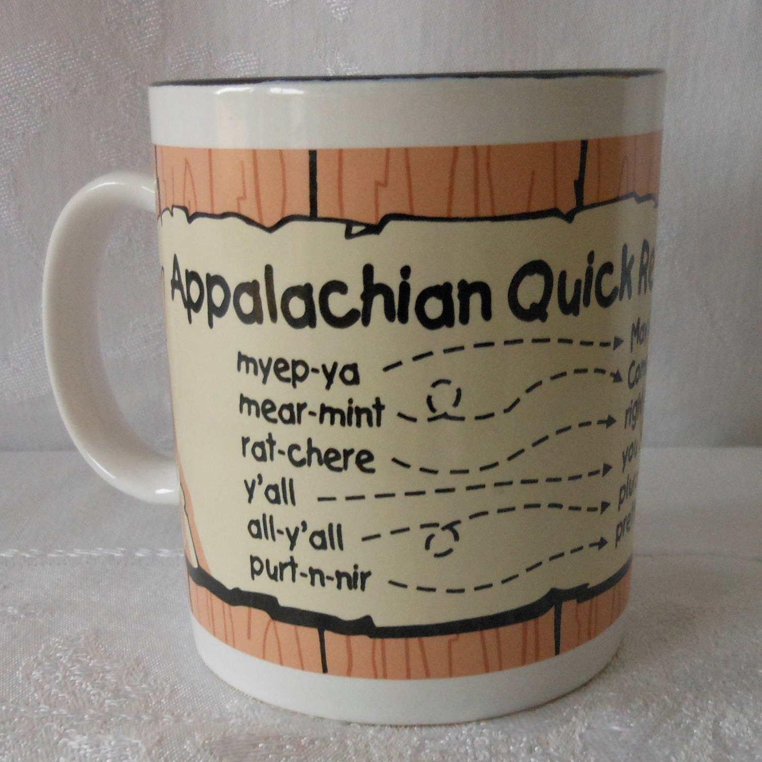Vintage Hillbilly Gag Gift Appalachian Quick Guide Coffee Cup Learn ...