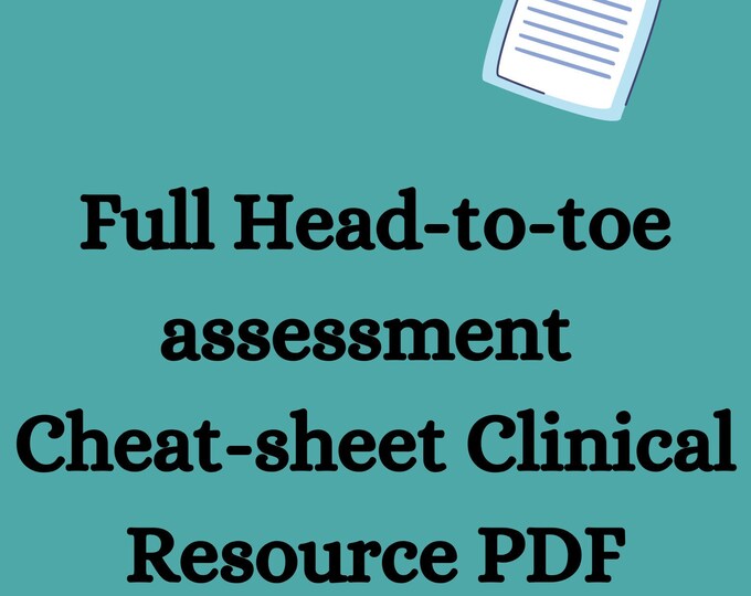 Primary Care Resource/cheat Sheet Head to Toe Assessment in 5 Minutes ...