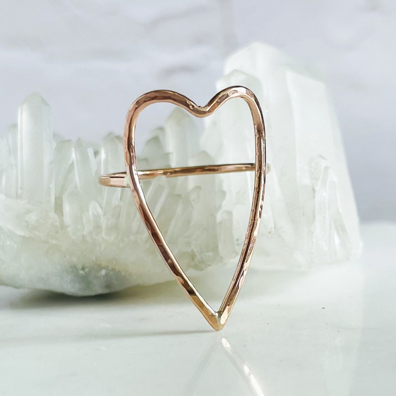 Open Heart Ring - Etsy
