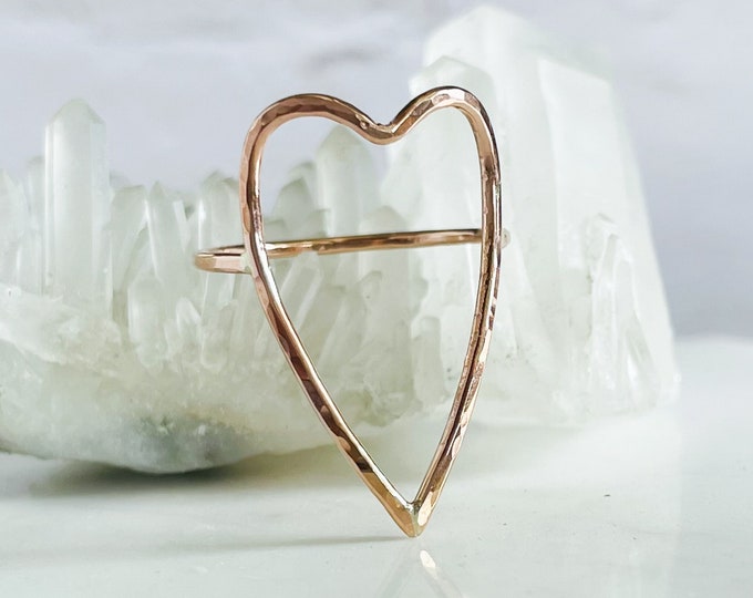 Gold Heart Ring, Large, Maximalist, Statement, Party, Jewelry, Fashion ...