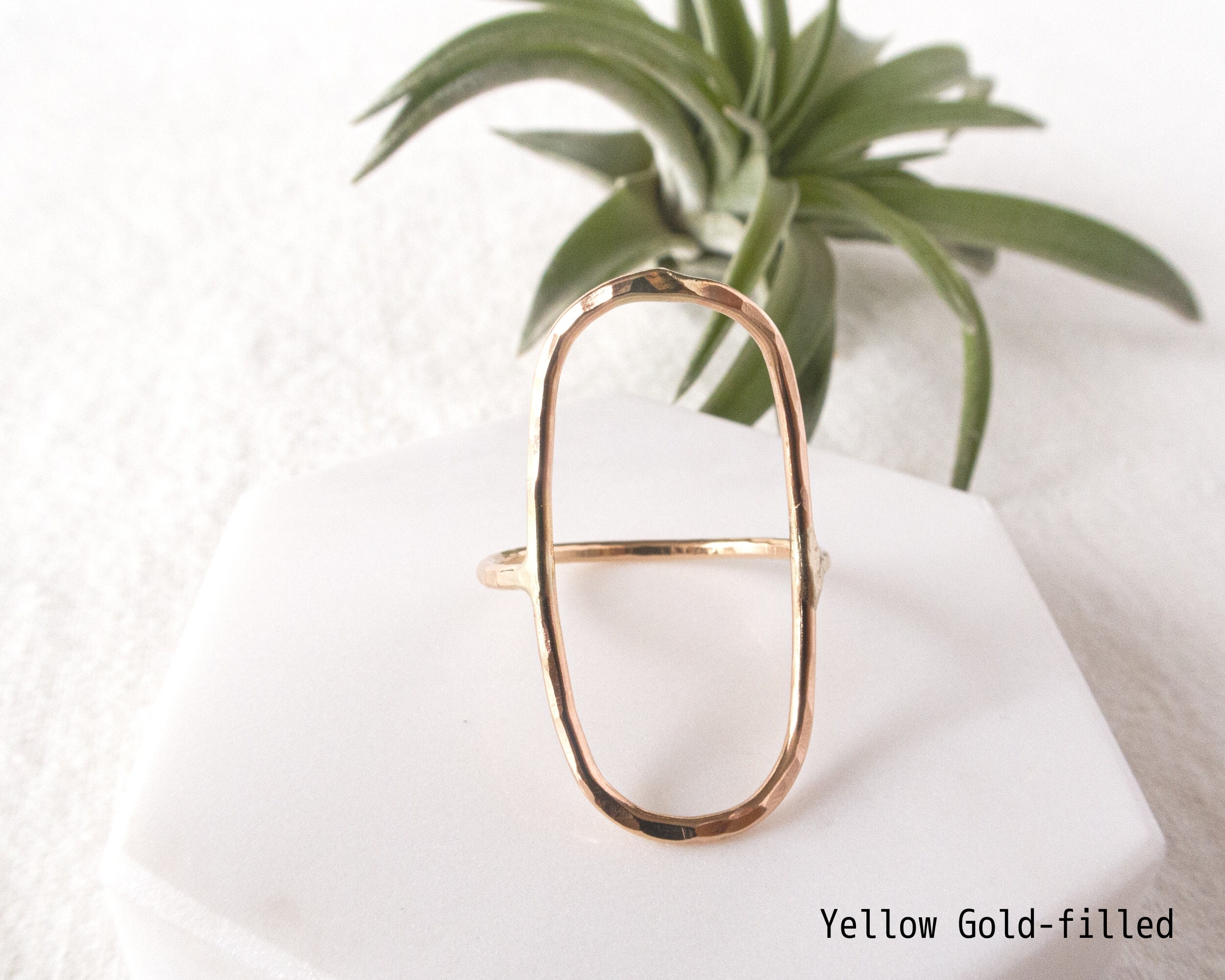 Oval Ring Boho Ring Gold Stacking Ring Hammered Ring - Etsy